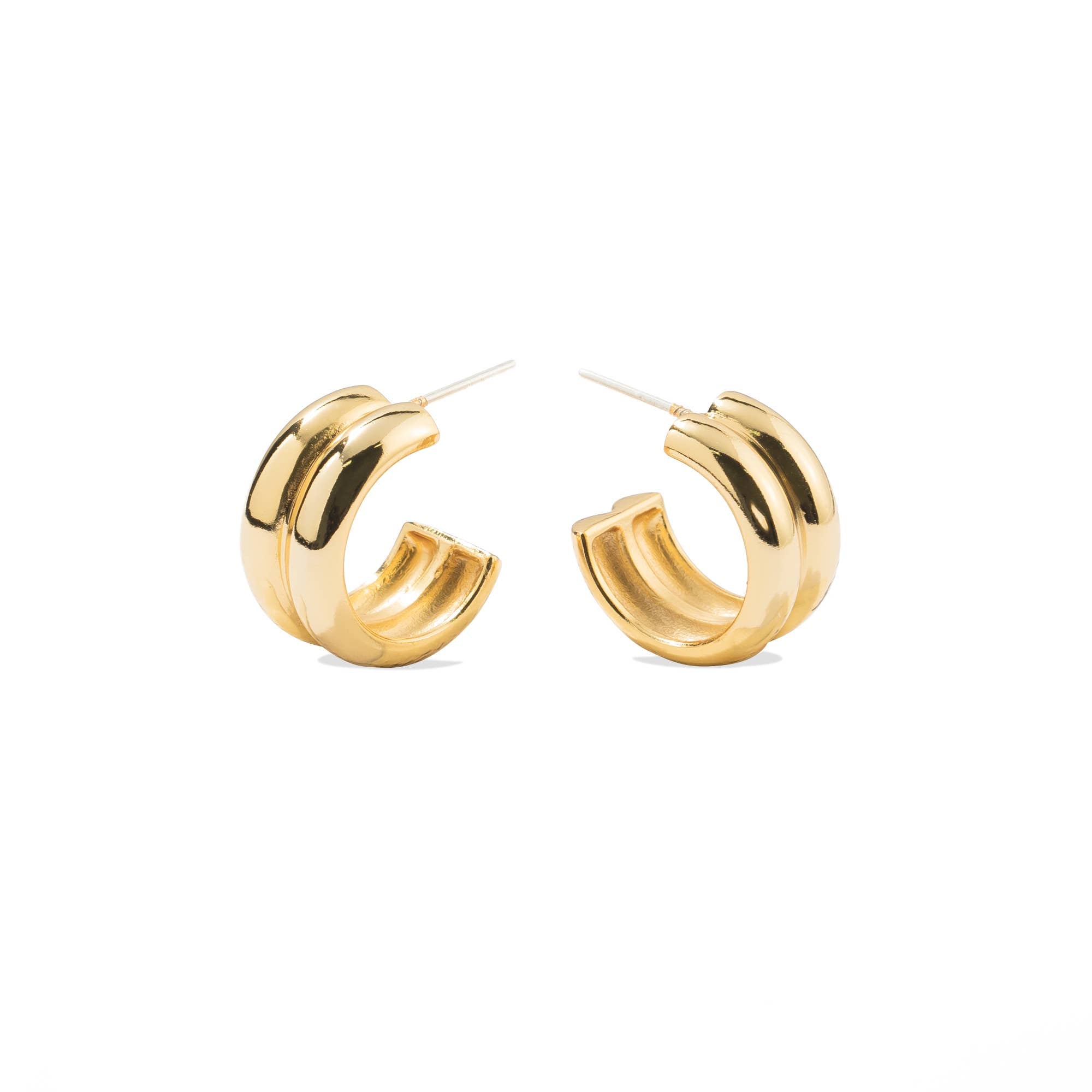 Twin Gold Hoops | Brenda Grands